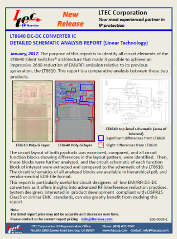 Linear Technology DC-DC Converter IC (LT8640) Analysis Report - LTEC Corporation