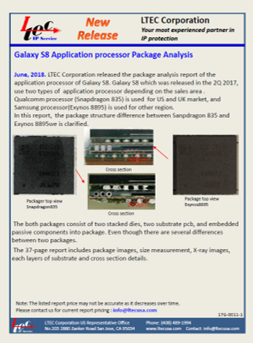 Galaxy S8 Application Processor Package Analysis Report - LTEC Corporation