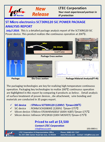 ST Micro electronics SCT30N120 SiC POWER PACKAGE ANALYSIS REPORT - LTEC ...
