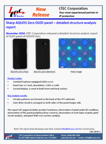 AQUOS zero OLED Panel Analysis Report - LTEC Corporation