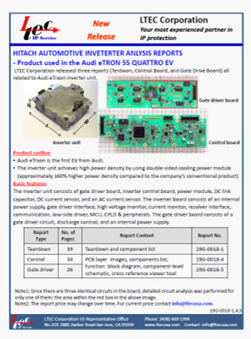 Audi eTron Hitachi Inverter analysis report - LTEC Corporation