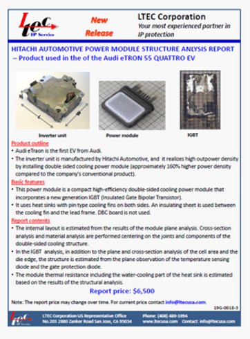 Audi eTron Hitachi Power module structure analysis report - LTEC ...