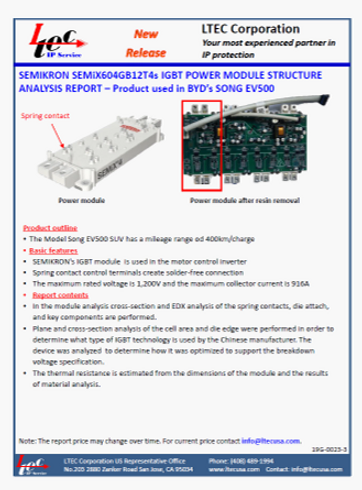 Semikron IGBT Module for BYD EV500 Analysis Report - LTEC Corporation