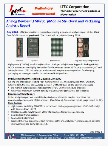 Analog Devices’ LTM4700 Module Structural and Packaging Analysis Report ...