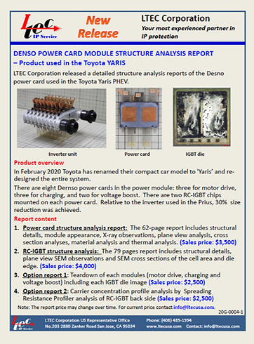 Toyota Yaris power card (Denso) structure analysis - LTEC Corporation