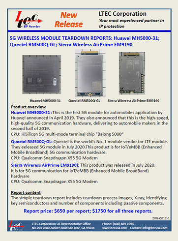 5G Wireless module Teardown report - LTEC Corporation